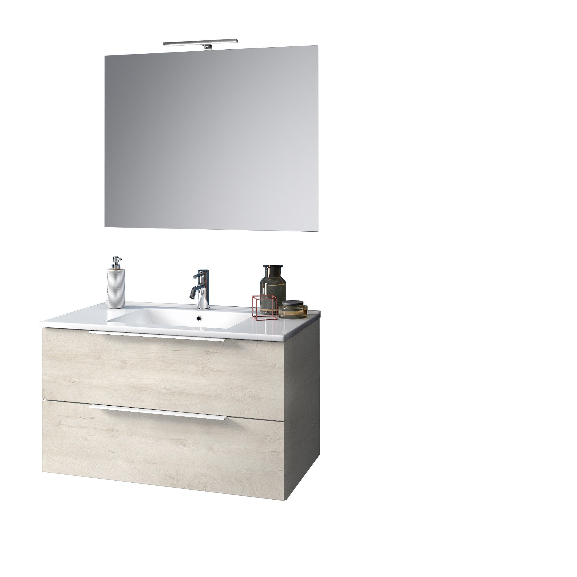 Composition de salle de bain 4 pièces LARISSA chêne alaska | Leroy Merlin