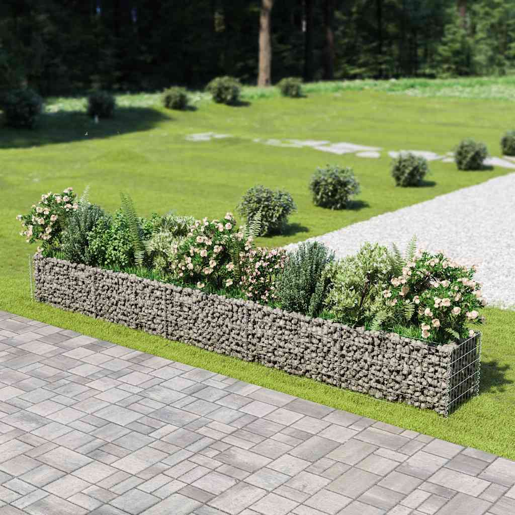 Lit surélevé à gabion Acier galvanisé 450x50x50 cm | Leroy Merlin