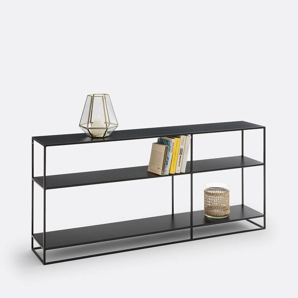 Bibliothèque basse, en métal acier, 2 fonctions, MIVA - Noir - taille ...