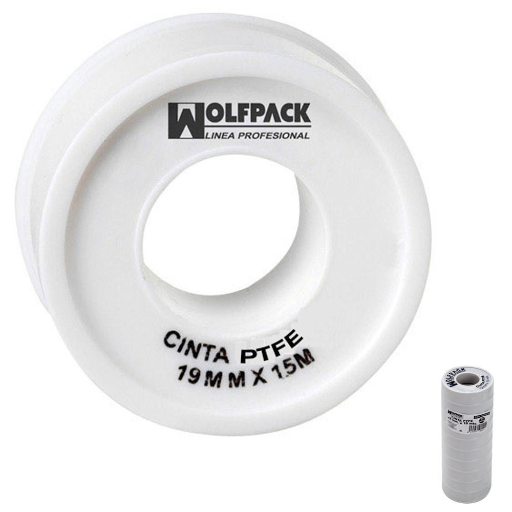 Cinta PTFE Wolfpack 19 mm. x 15 m. (Paquete de 10 Rollos) | Leroy Merlin