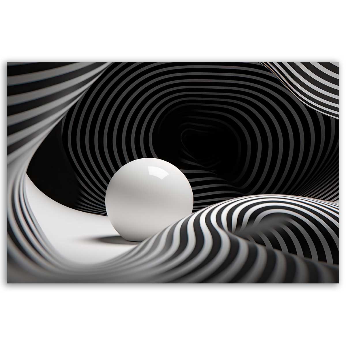 Tableau illusion graphique noir et blanc - 60x40cm | Leroy Merlin