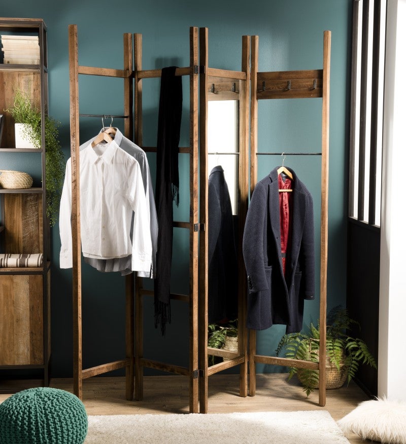SIXTINE - 'Portemanteau pliable 4 ''VENTAUX'' Teck recyclé SIXTINE ...