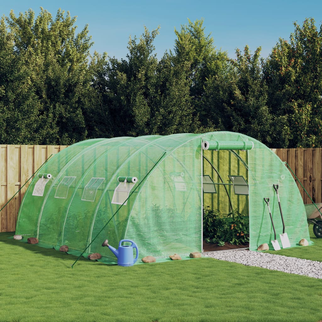 Serre avec cadre en acier vert 16 m² 4x4x2 m | Leroy Merlin