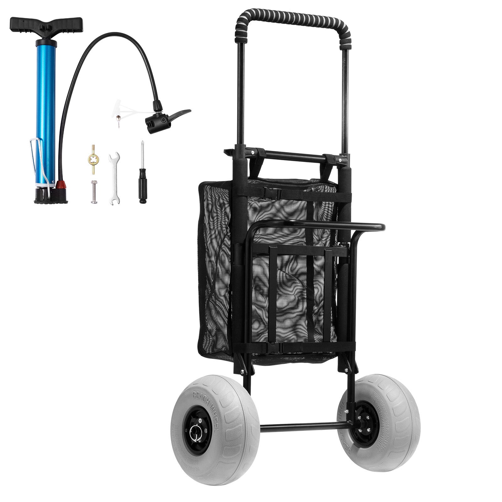 Chariot de plage pliable SucceBuy avec grandes roues ballon 9 ...