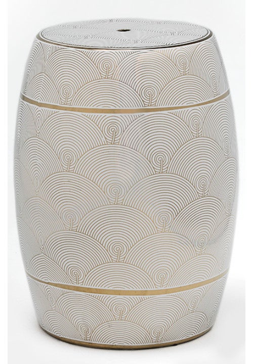 Tabouret bas rond céramique blanc D 32cm | Leroy Merlin
