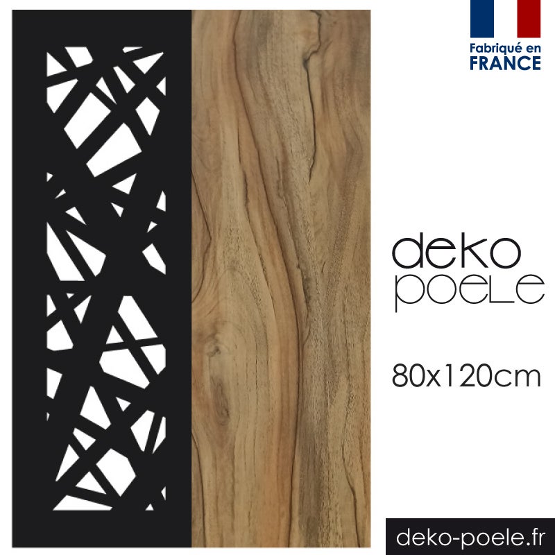 Plaque de protection murale Design Noir + Effet Bois Chêne | Largeur 80 ...