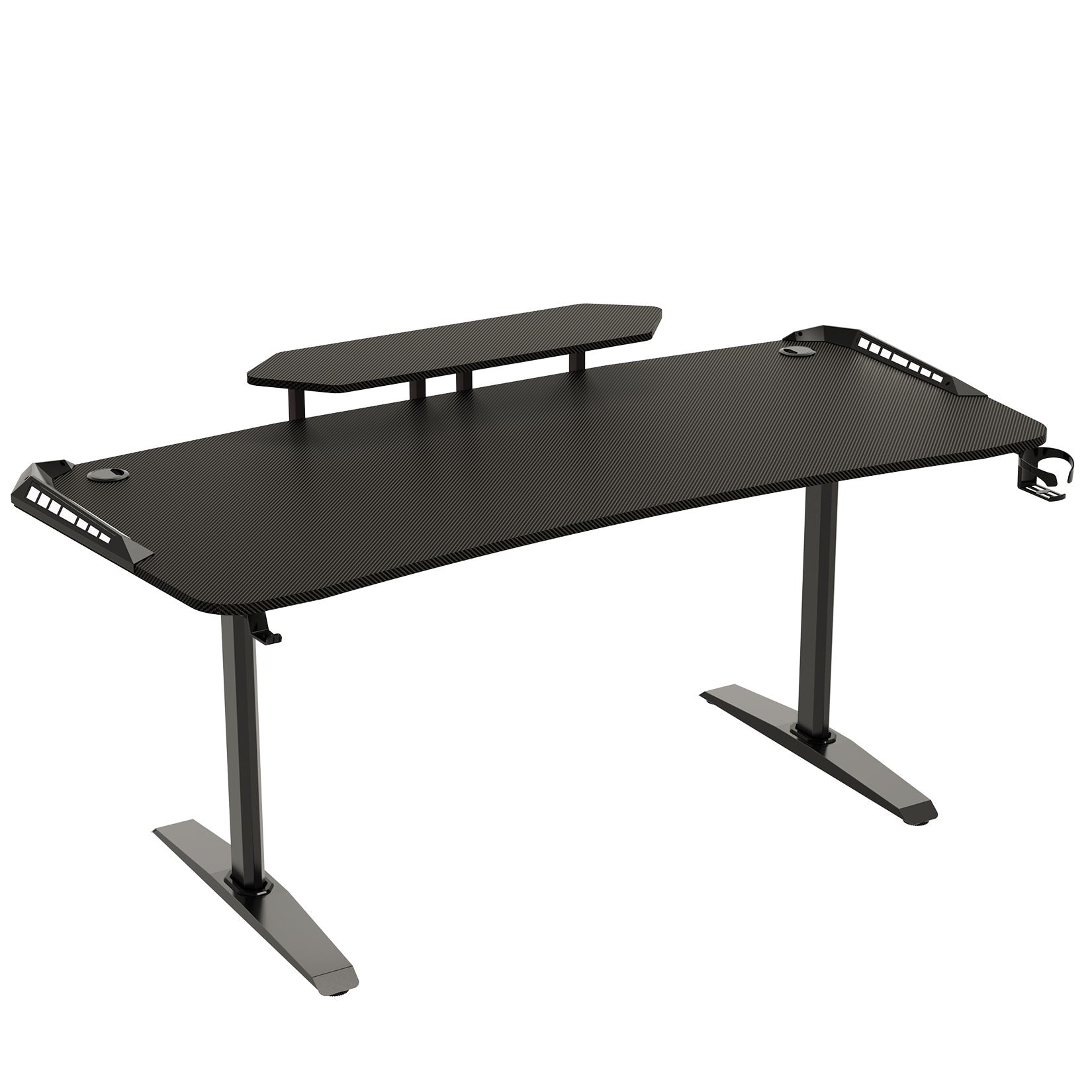 Bureau Gaming 180x75x73cm Bureau Gamer Ergonomic en Forme de T Table ...