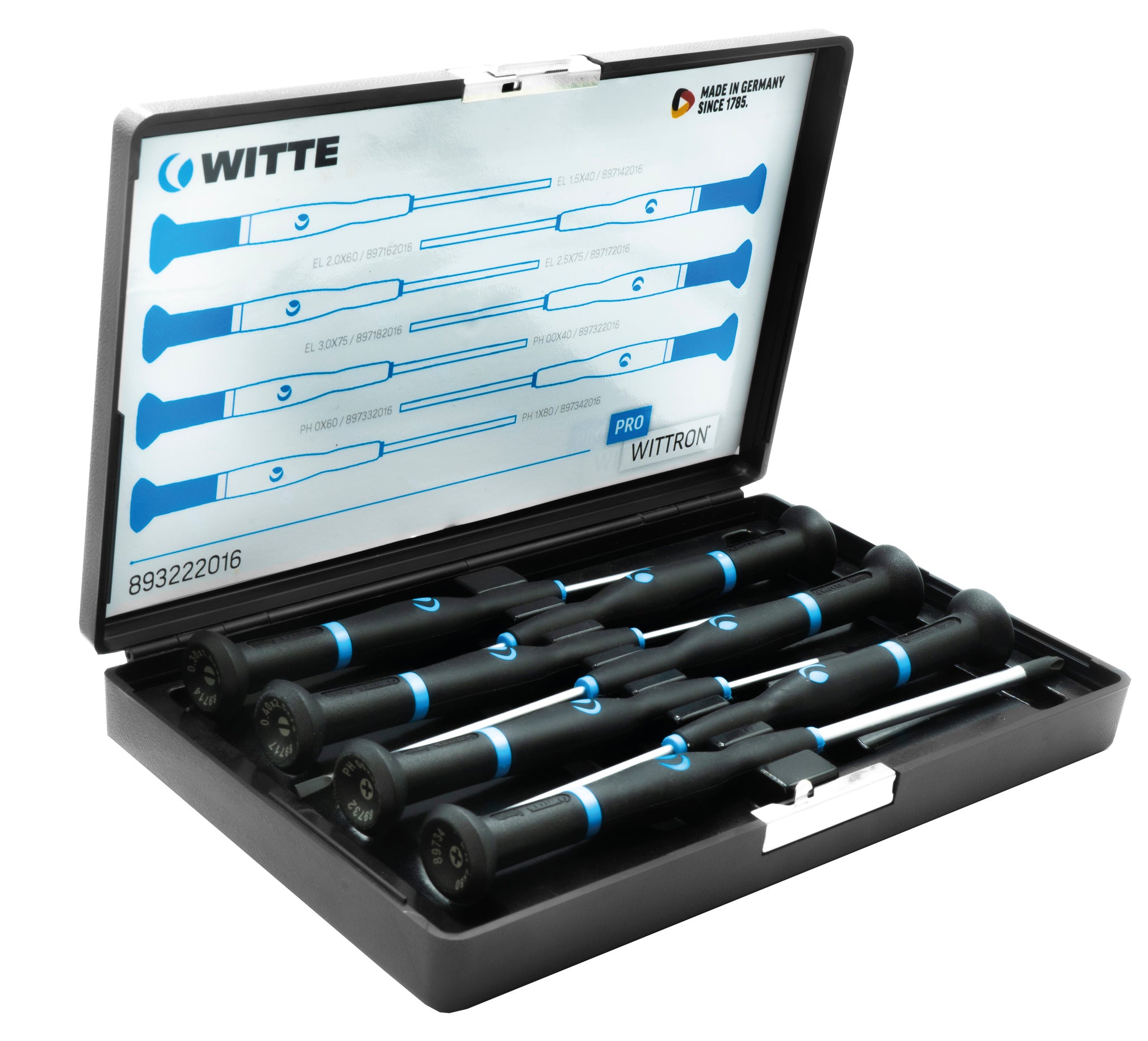 Juego de 7 destornilladores de precisión WITTRON en estuche de plástico ...