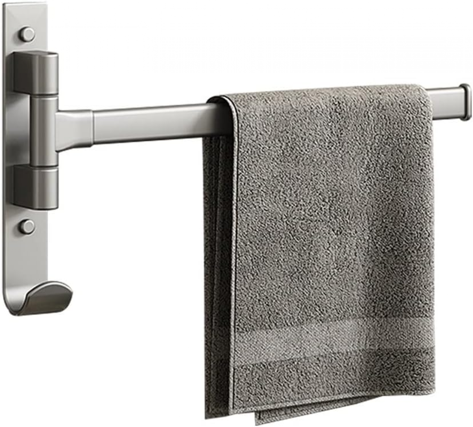 Porte-serviettes pivotant avec crochet, mural pivotant à 180°, porte ...