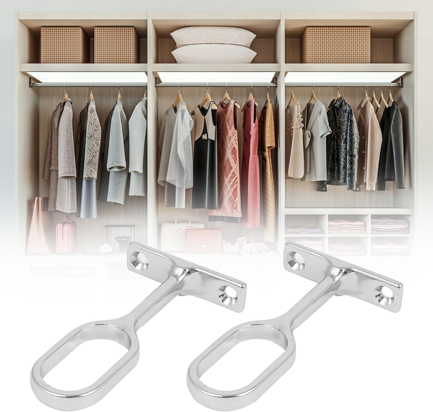 Support Tringle Penderie,Support pour Barre Penderie Ovale, Support ...