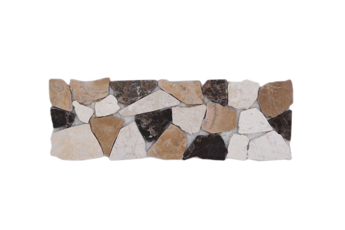 Ciot mix Bordure en marbre Casta±o, effet ébréché, beige brun, mat ...