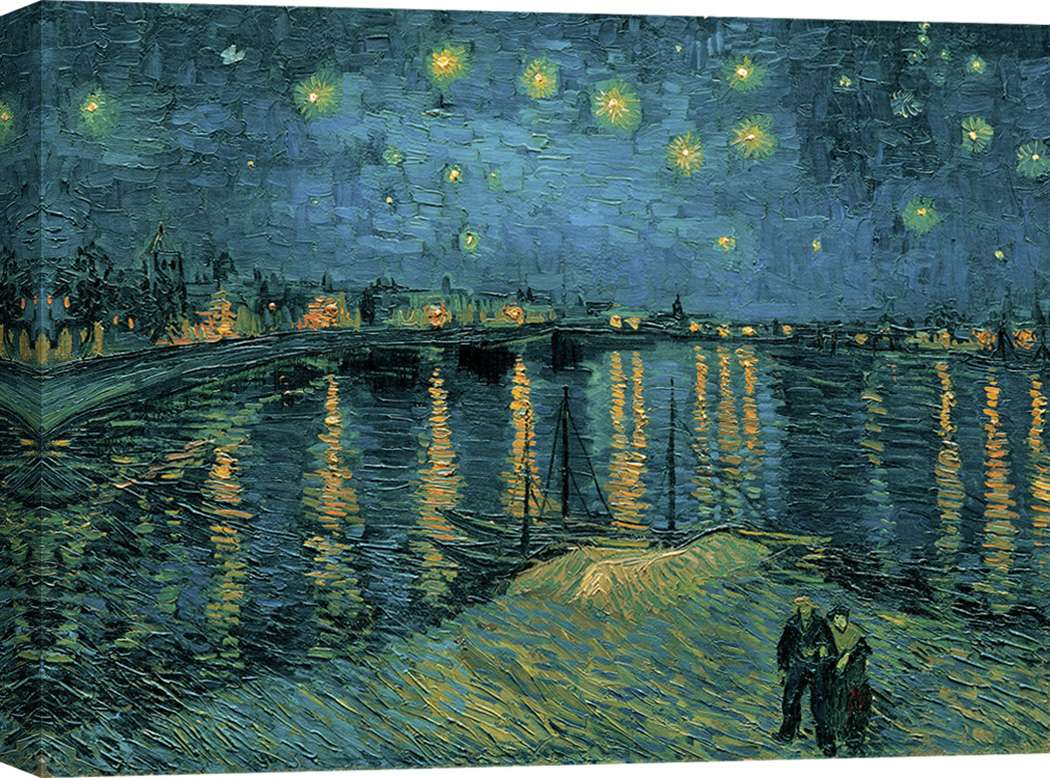 Peinture, impression sur toile - Vincent van Gogh, Nuit étoilée sur le ...