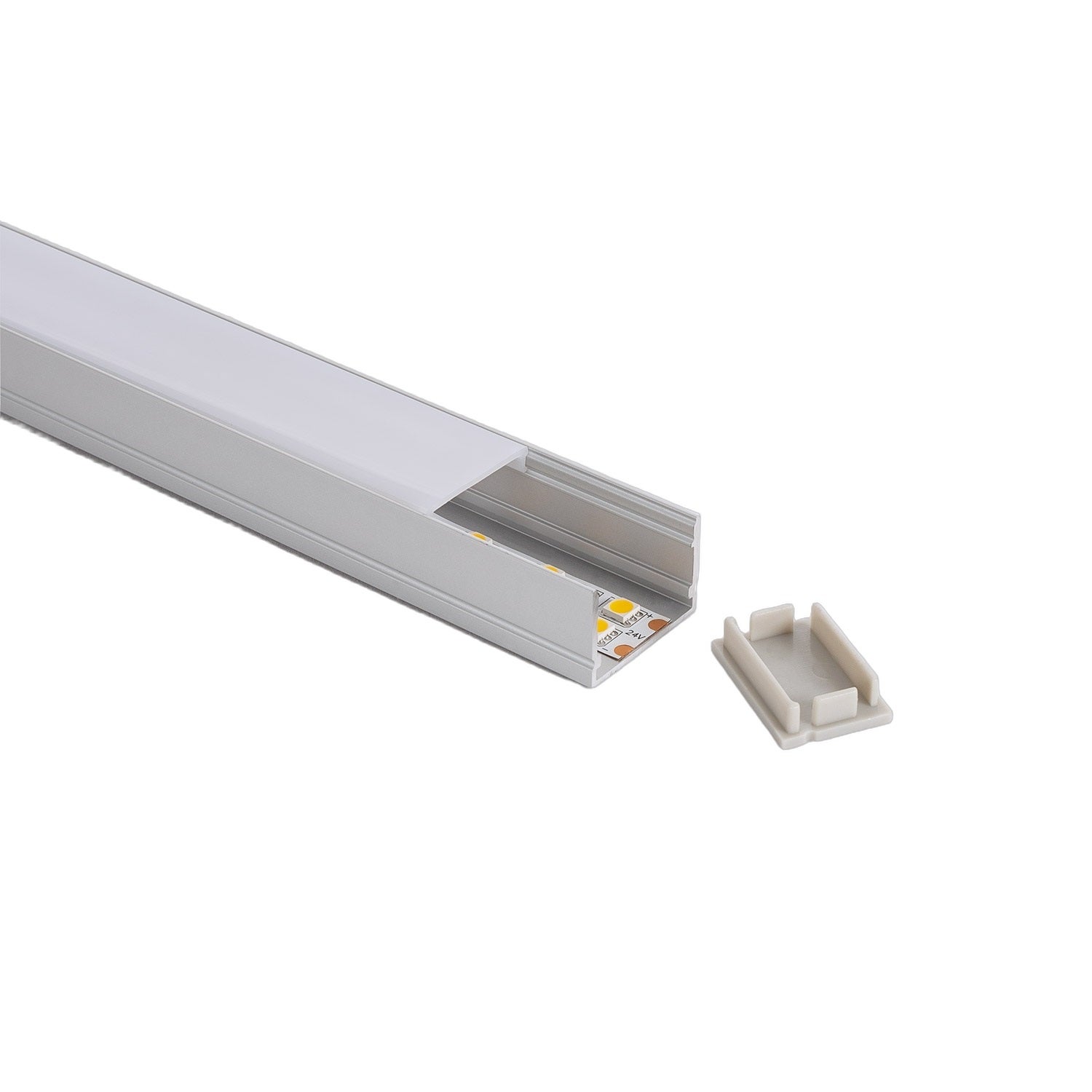 Ledkia Perfil Aluminio Superficie para Tira LED hasta 22 mm con Tapa ...