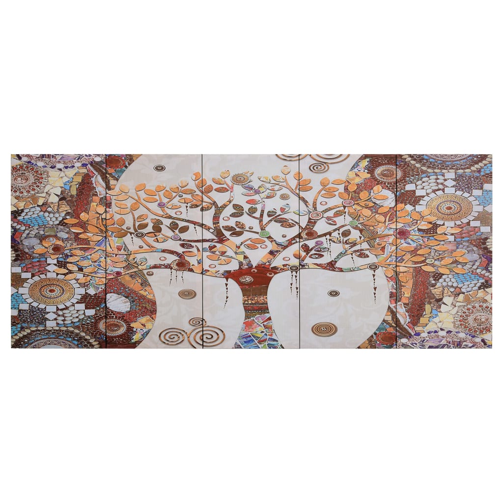 Ensemble de 5 tableaux sur toile Arbre Multicolore 150x60 cm DEC022989 ...