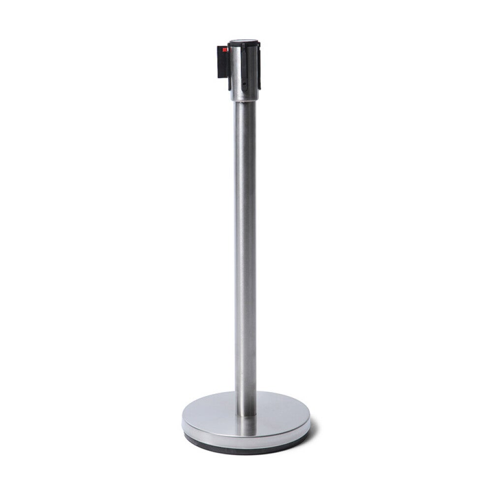 Poteau Flexi Belt Barrière Chrome Avec Ceinture Noire 2,5 m | Leroy Merlin