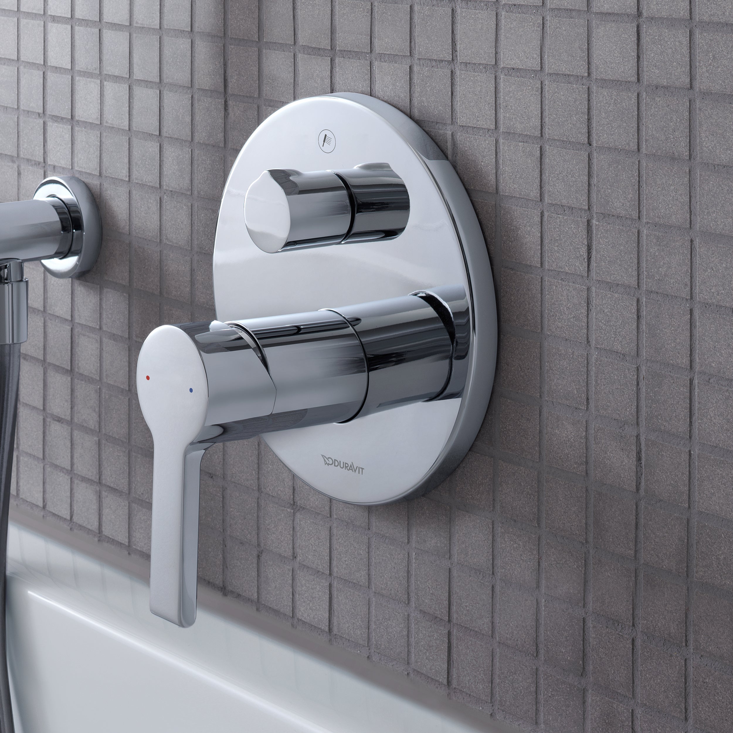 DURAVIT - Grifo mezclador de bañera + rociador de ducha con desviador ...