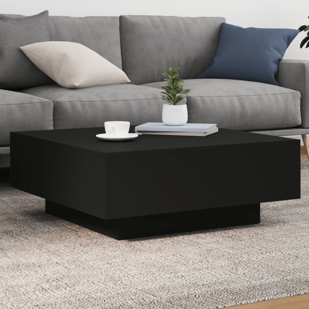 Mesa de centro negra 80x80x31 cm de madera contrachapada | Leroy Merlin