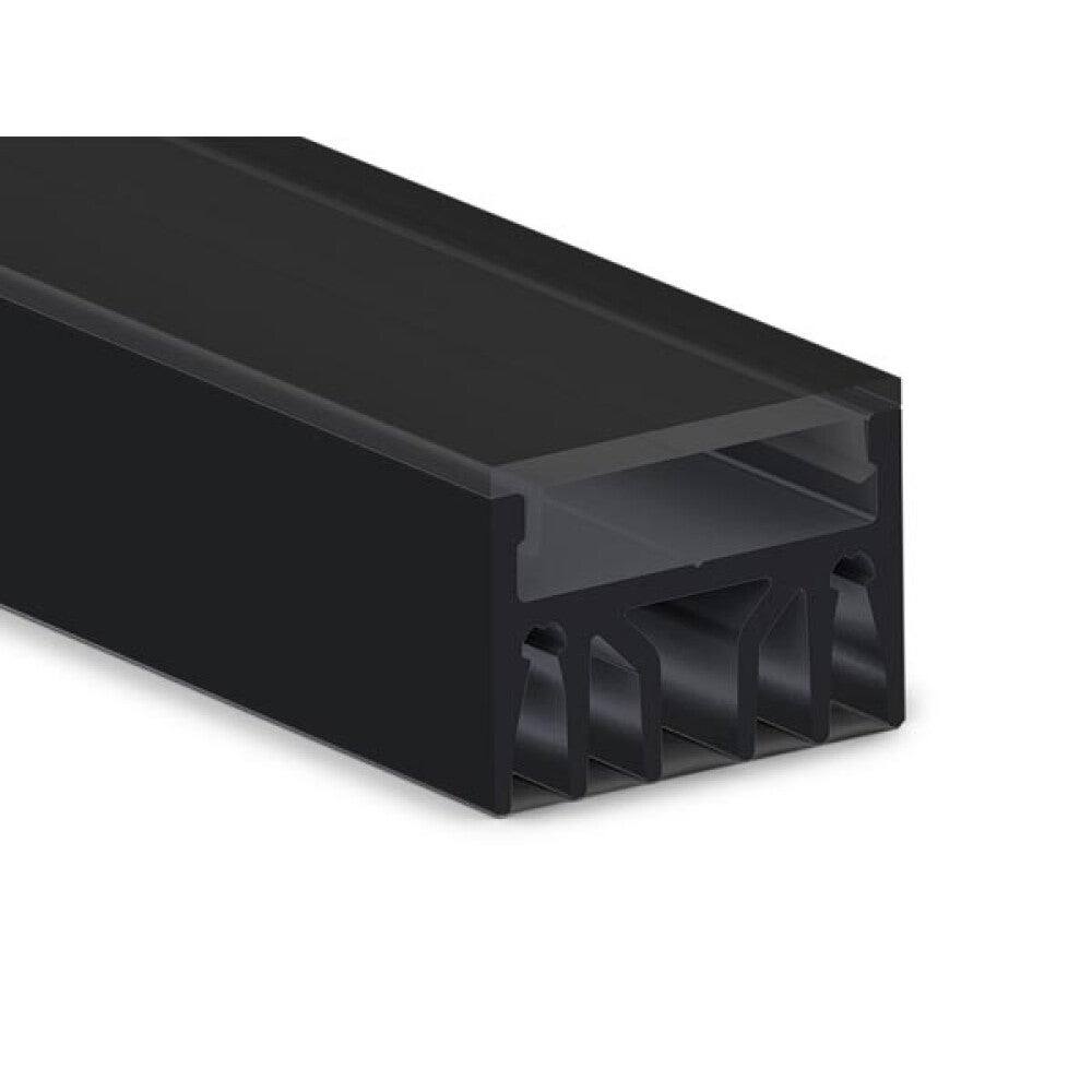 PROFILÉ POUR RUBAN LED - HAUTE PERFORMANCE - 2 m - NOIR - QUALITÉ ...