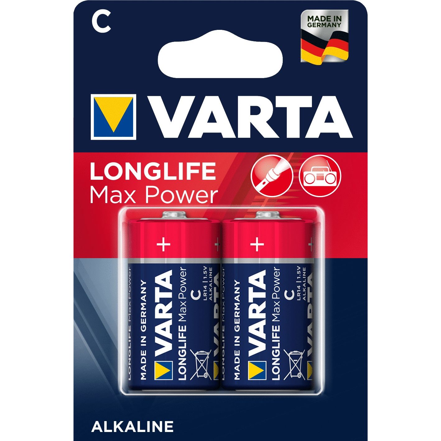 Varta - Blister 2 Piles Alcalines 1,5v Lr14 Longlife Max Power Varta ...