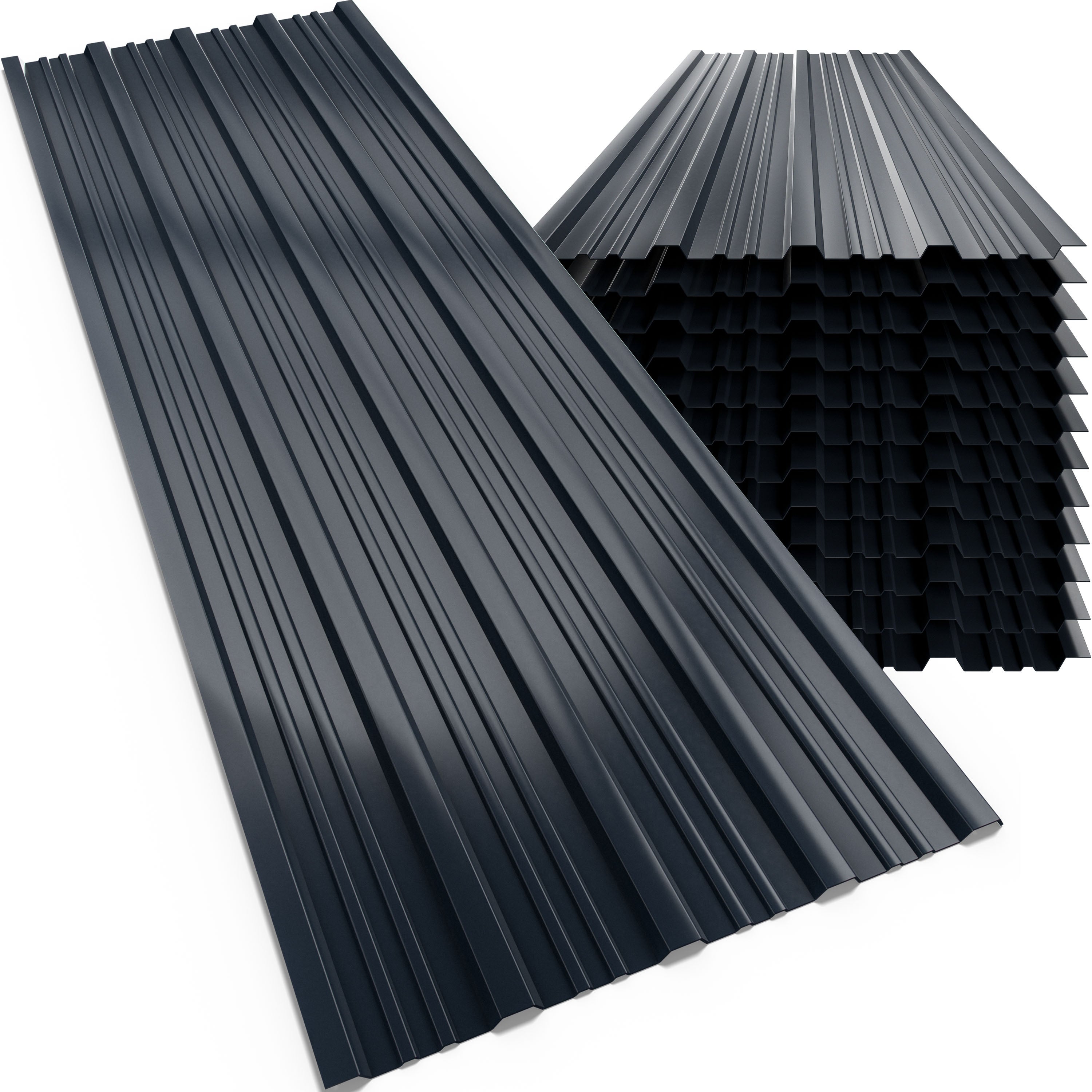 GARDEBRUK® 12x Tôles de bardage 129x46cm = 7m² galvanisé résistant ...