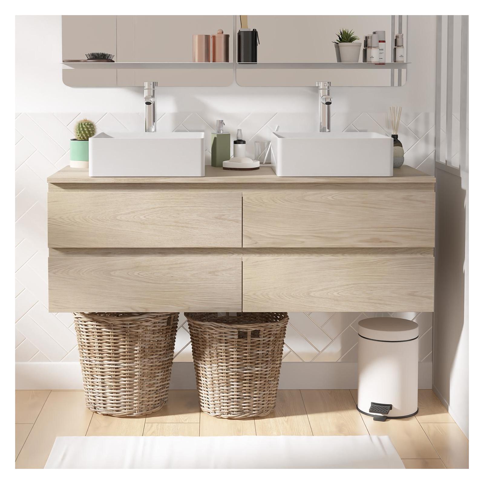 Ensemble double vasque suspendu SORRENTO 120cm | Leroy Merlin