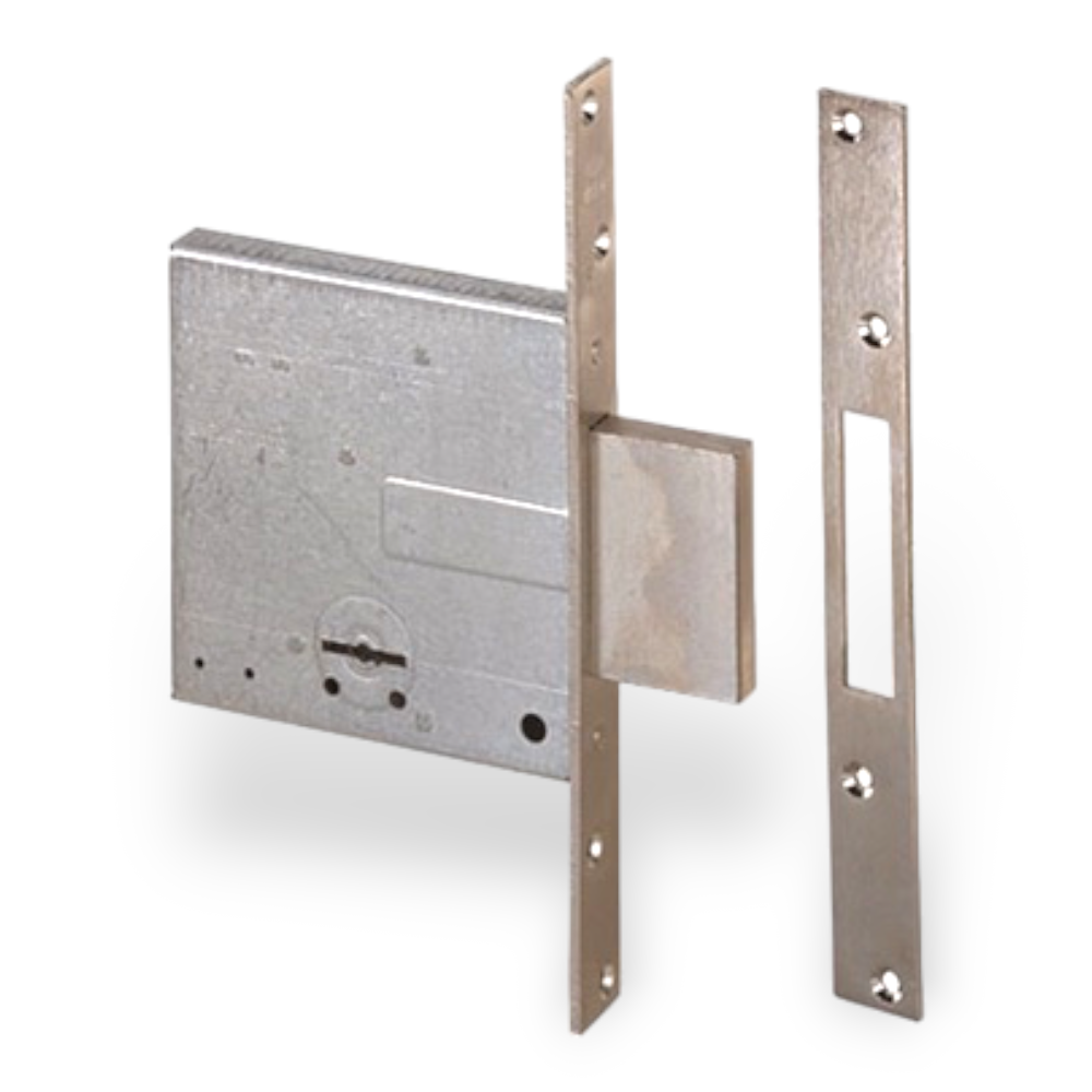 Cerradura de embutir de doble paletón con 4 cerrojos para marcos de ...