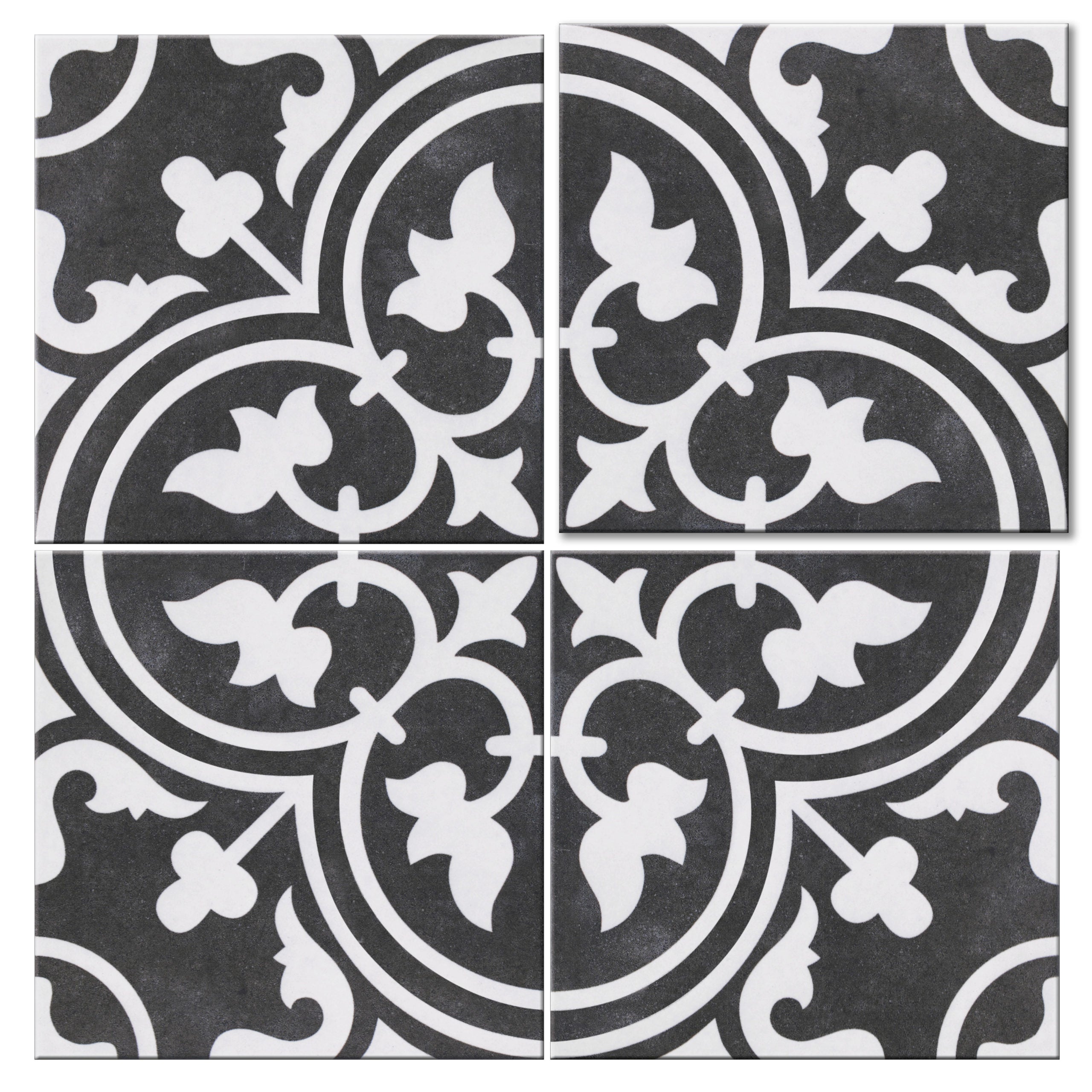 Carrelage carreaux de ciment Cassis noir 25x25 cm | Leroy Merlin