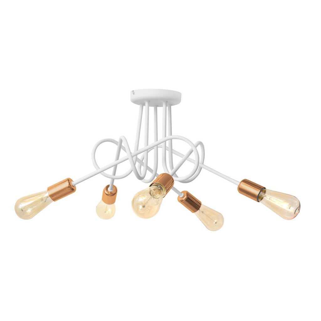 Helam OXFORD Plafonnier semi-encastré à bras multiples Blanc, Cuivre ...