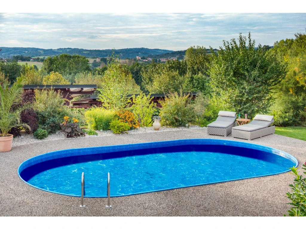 Piscine enterrée ovale Ibiza, 3,50 x 7,0 x 1,35 m, parois de 0,75 mm ...