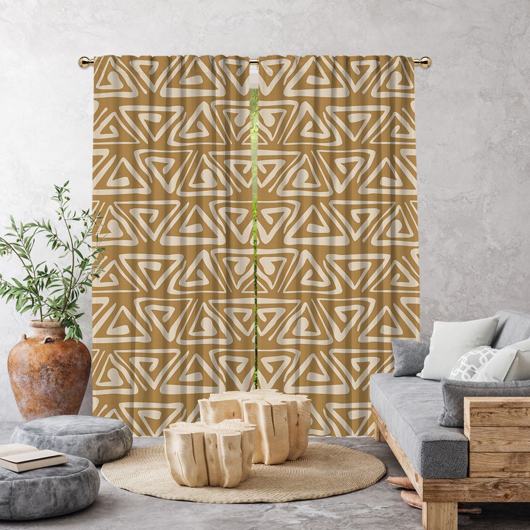 Boho Triangle Design Décoratif Moutarde Jaune Lot de 2 140*225 | Leroy ...