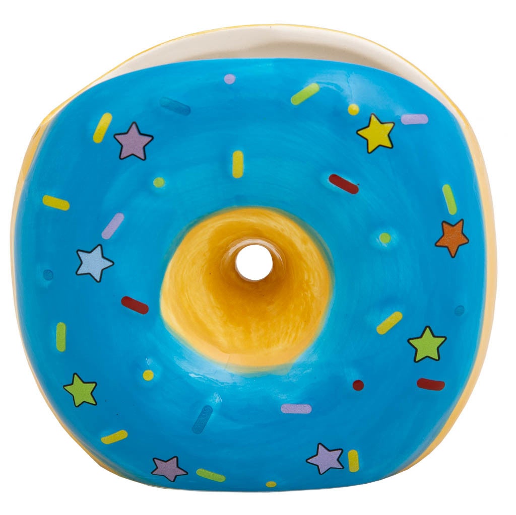 Porte-stylos donut en céramique bleu 11x6,5x11h | Leroy Merlin
