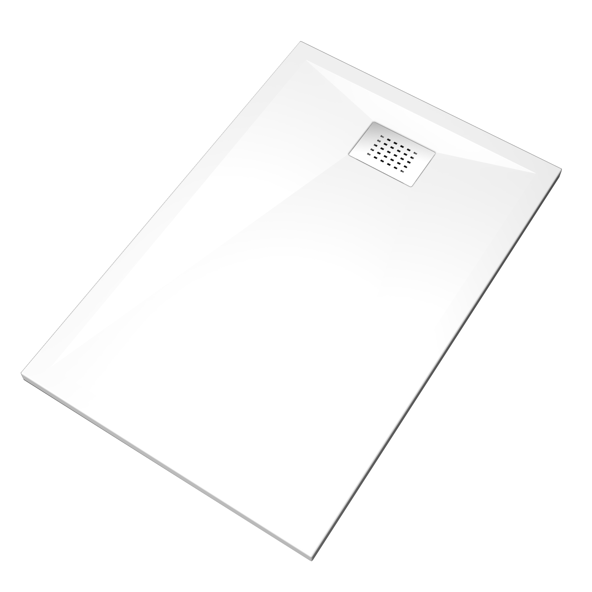 Receveur de douche 120x80x4 blanc avec grille en inox poli et bonde ...