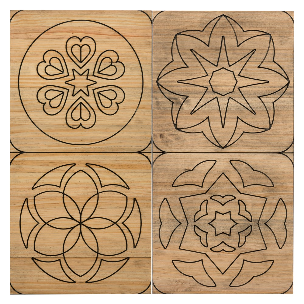 Tableau Decor en bois massif. Mosaïque 2 panneaux 80x80 – D7+D8 | Leroy ...