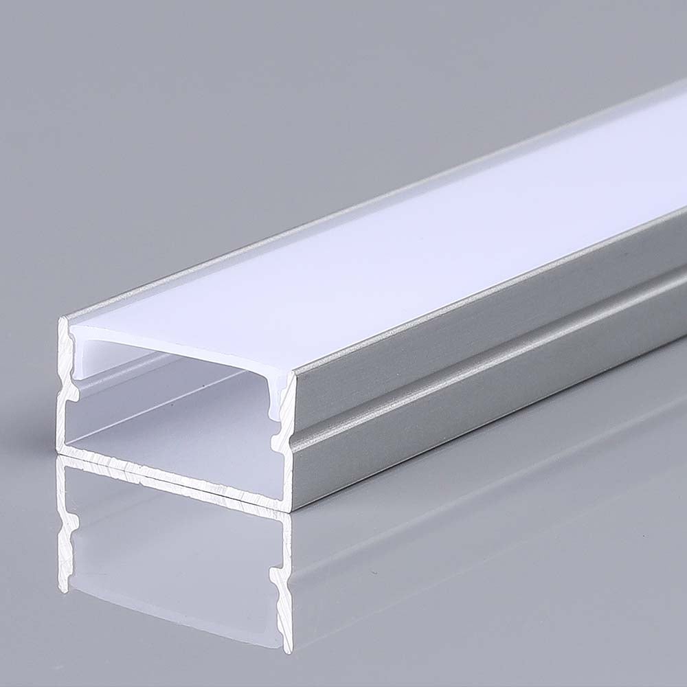 Perfil de aluminio color plata para tira LED cubierta satinada 2000*20 ...