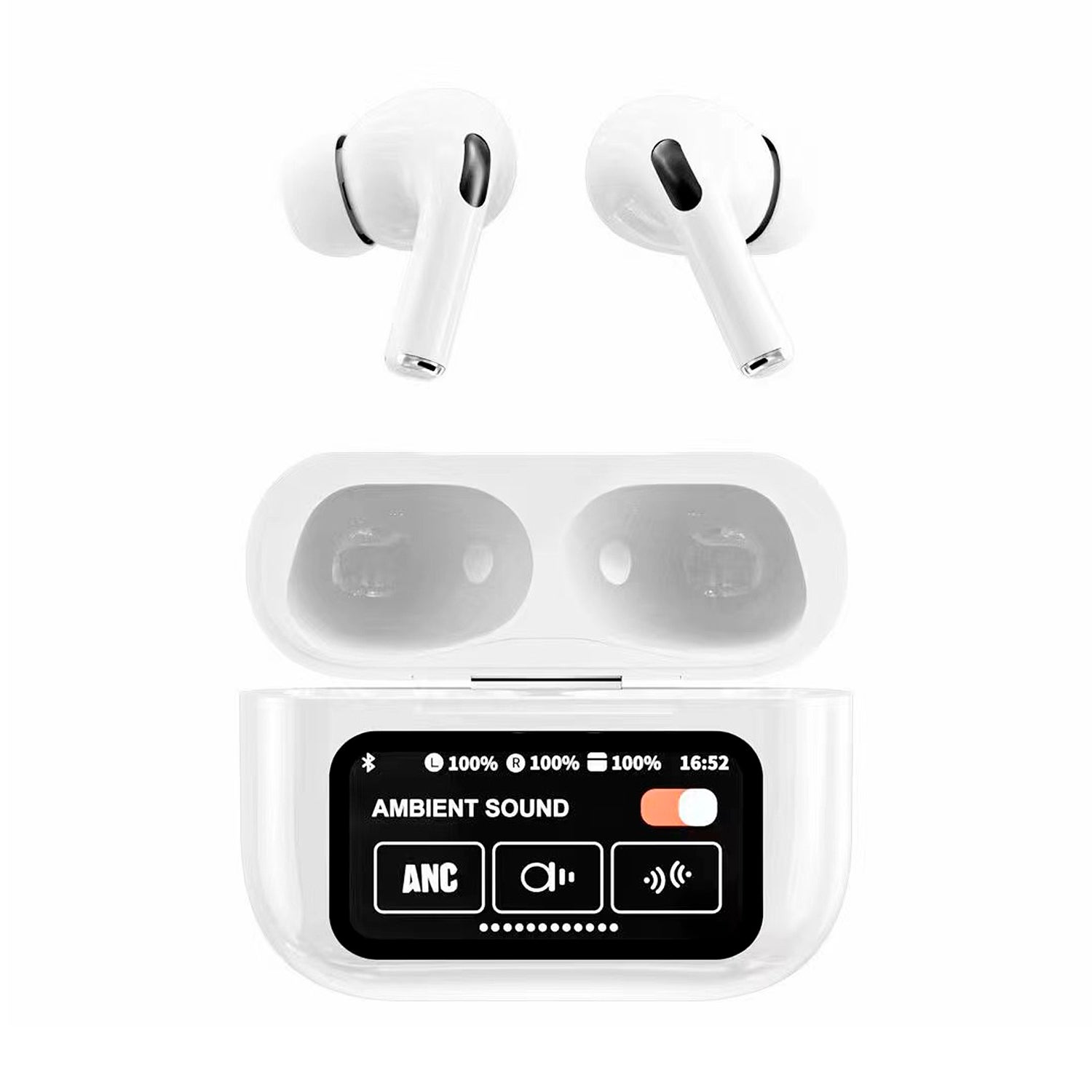 Auriculares TWS A9 PRO, con cancelación de ruido activo ANC y ENC. Base ...
