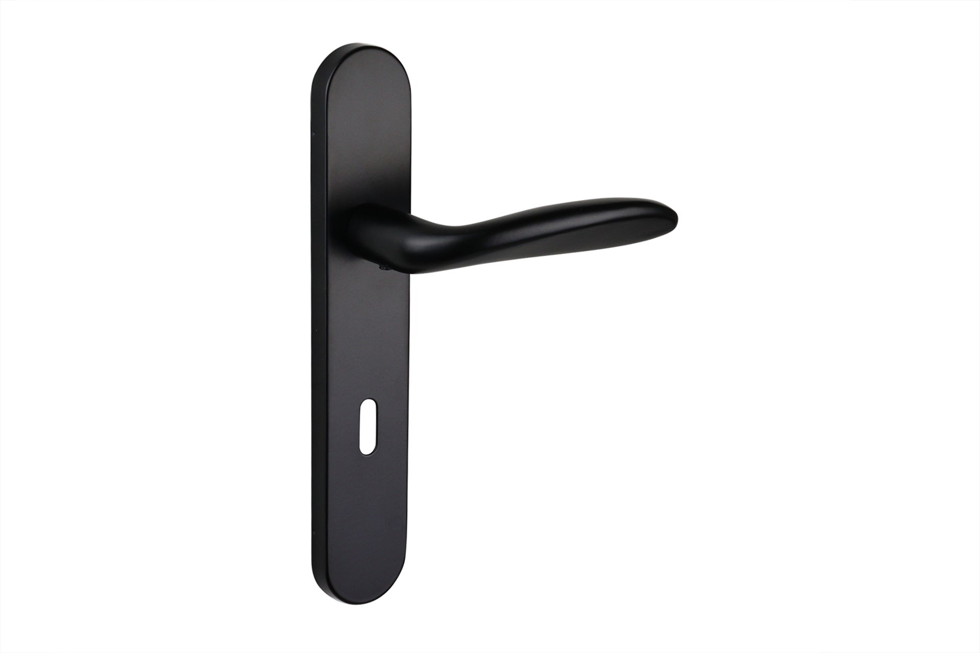 Wovar Poignée de porte Lavuzo Benevento noire plaque arrondie SL72 ...