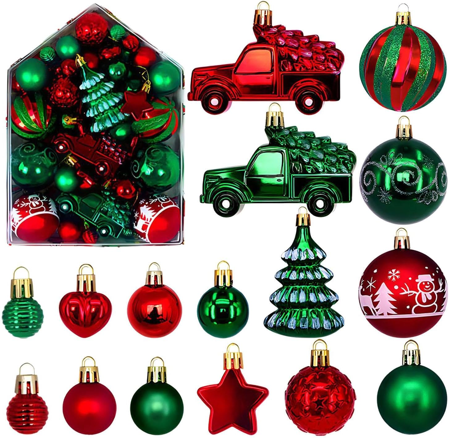 72 adornos para árbol de Navidad, juego de bolas navideñas, bolas ...