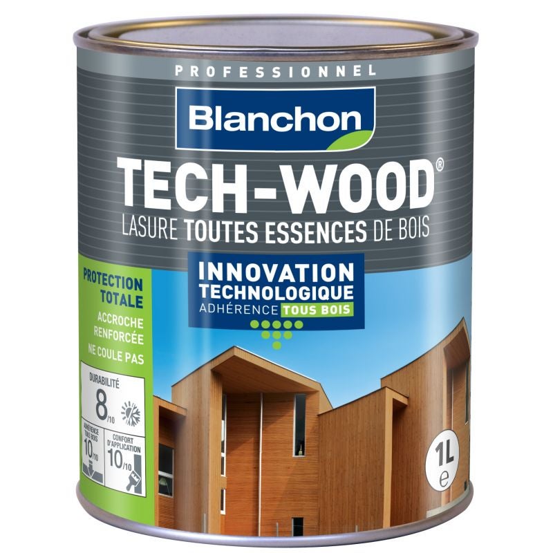 Lasure Tech-Wood Blanc - 1L - BLANCHON | Leroy Merlin