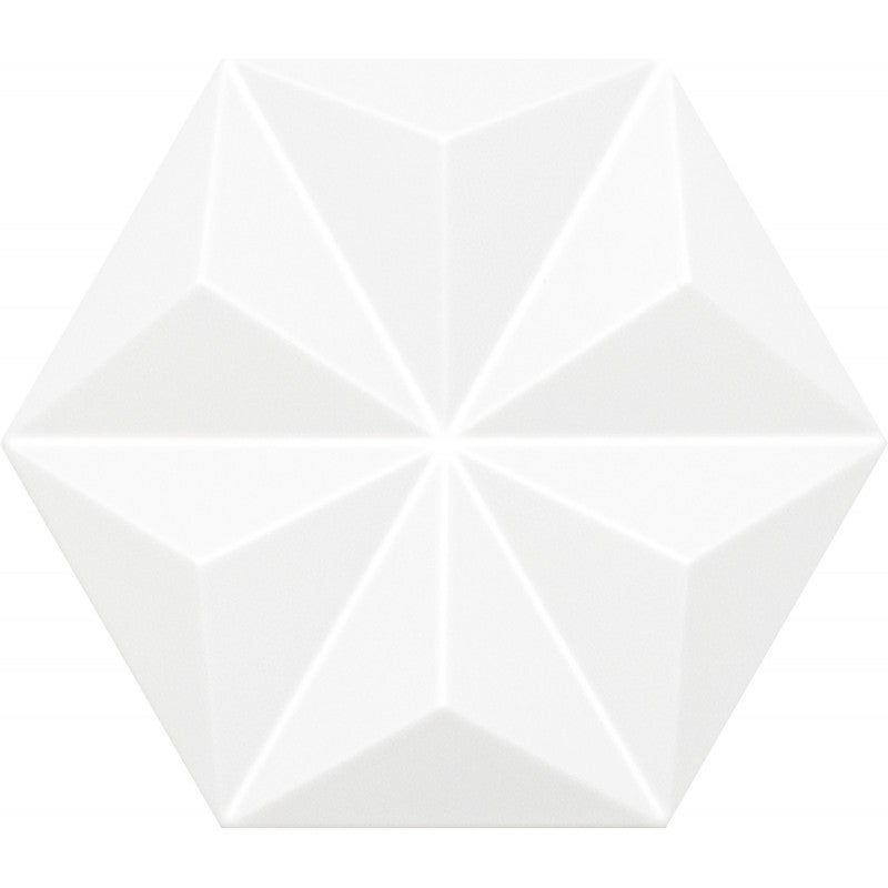 Carrelage mur hexagonal uni blanc mate 26,6x23 cm ORIGAMI 1 BIANCO ...