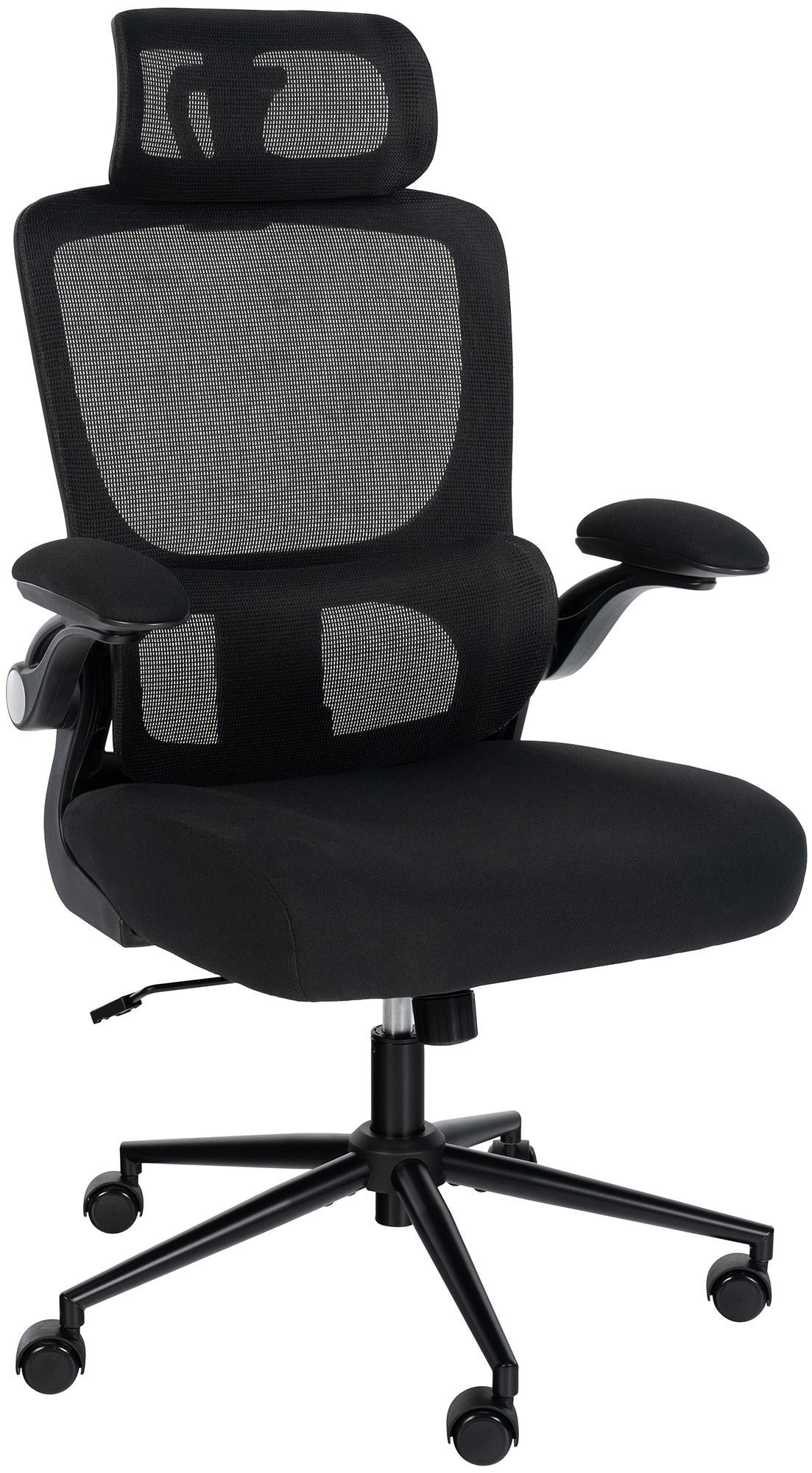 Chaise de bureau soutien lombaire appuie-tête réglable accoudoirs siège ...