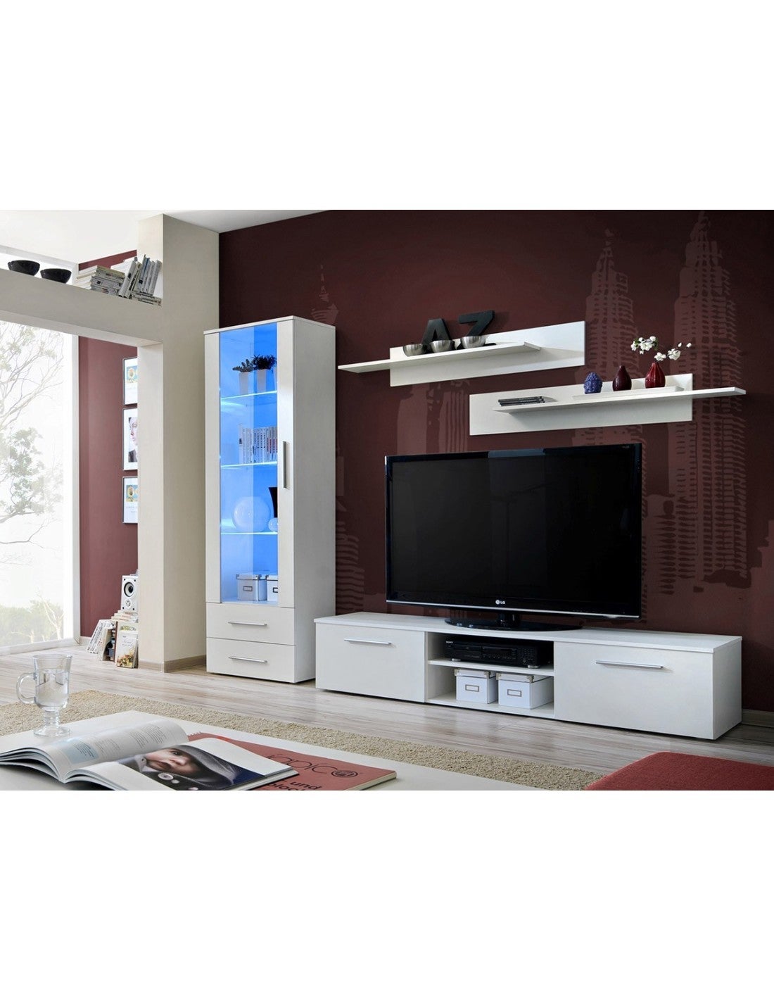 Meuble TV GALINO design, coloris blanc. Meuble moderne et tendance pour ...