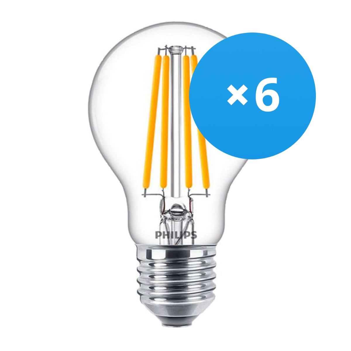 Lot 6x Philips Corepro LED Bulb E27 Poire Claire 10.5W 1521lm - 827 Blanc Très Chaud ...