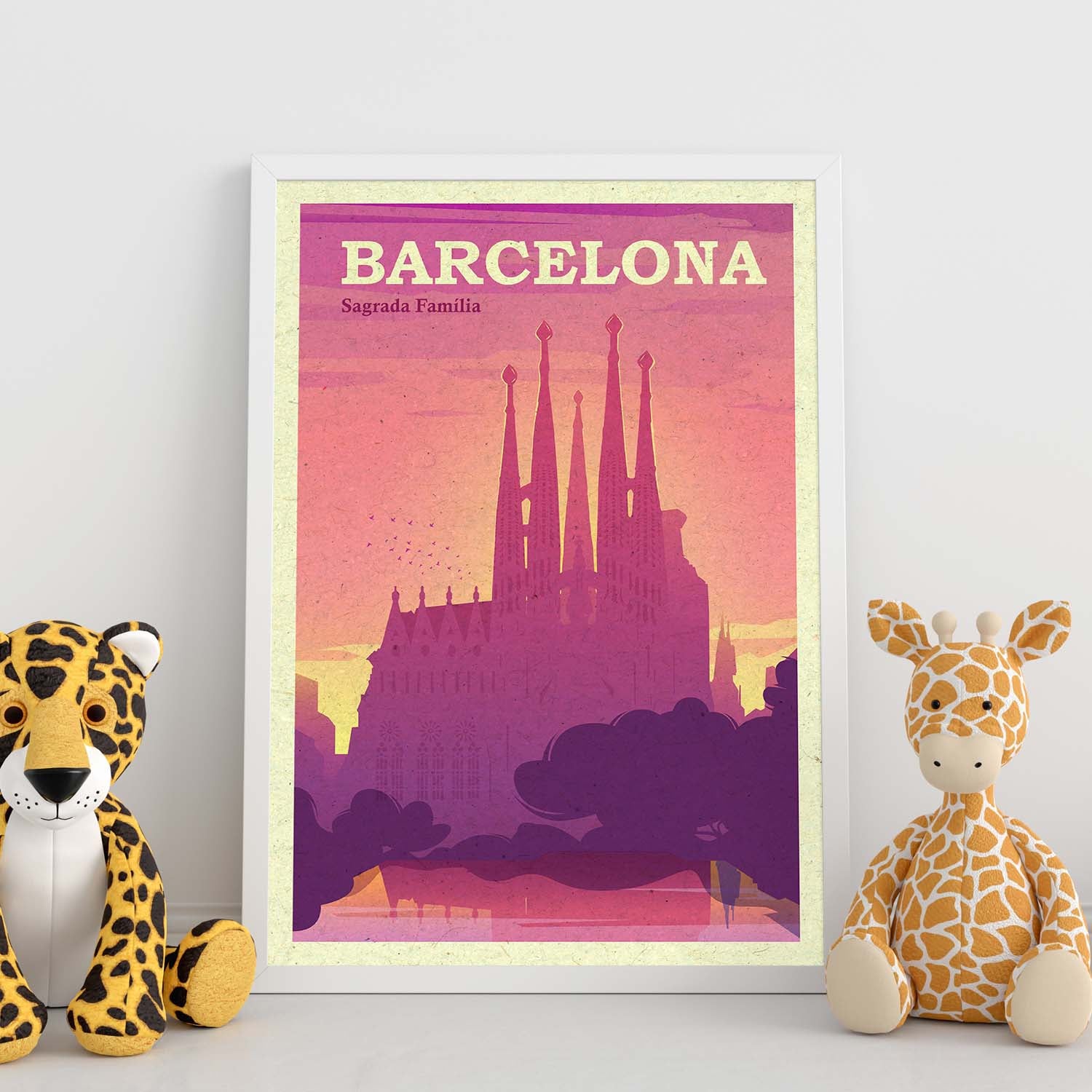 Lamina De Barcelona. Estilo Vintage. Poster De La Sagrada Familia En ...