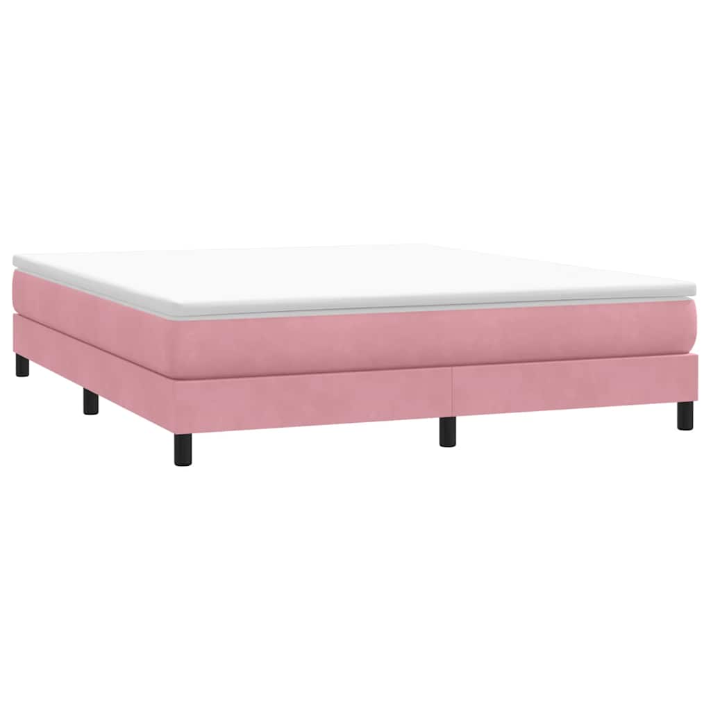 Cama box spring sin colchón terciopelo rosa 180x210 cm | Leroy Merlin