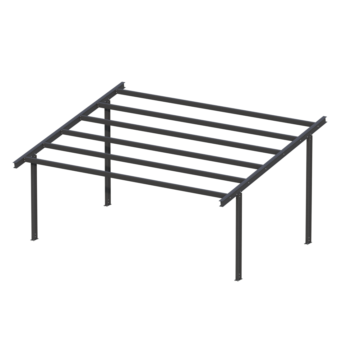 Struttura carport, Acciaio, Modello 05, Grigio antracite (2 posti ...