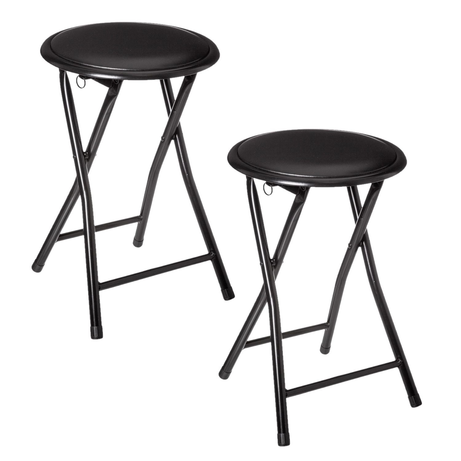 Lot de 2 Tabourets pliants en PVC - Noir | Leroy Merlin