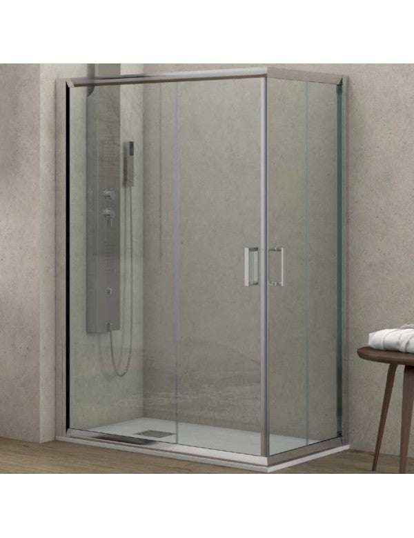 Cabine de douche rectangulaire NEW FLORA 100 100x130 H.180 cm | Leroy ...