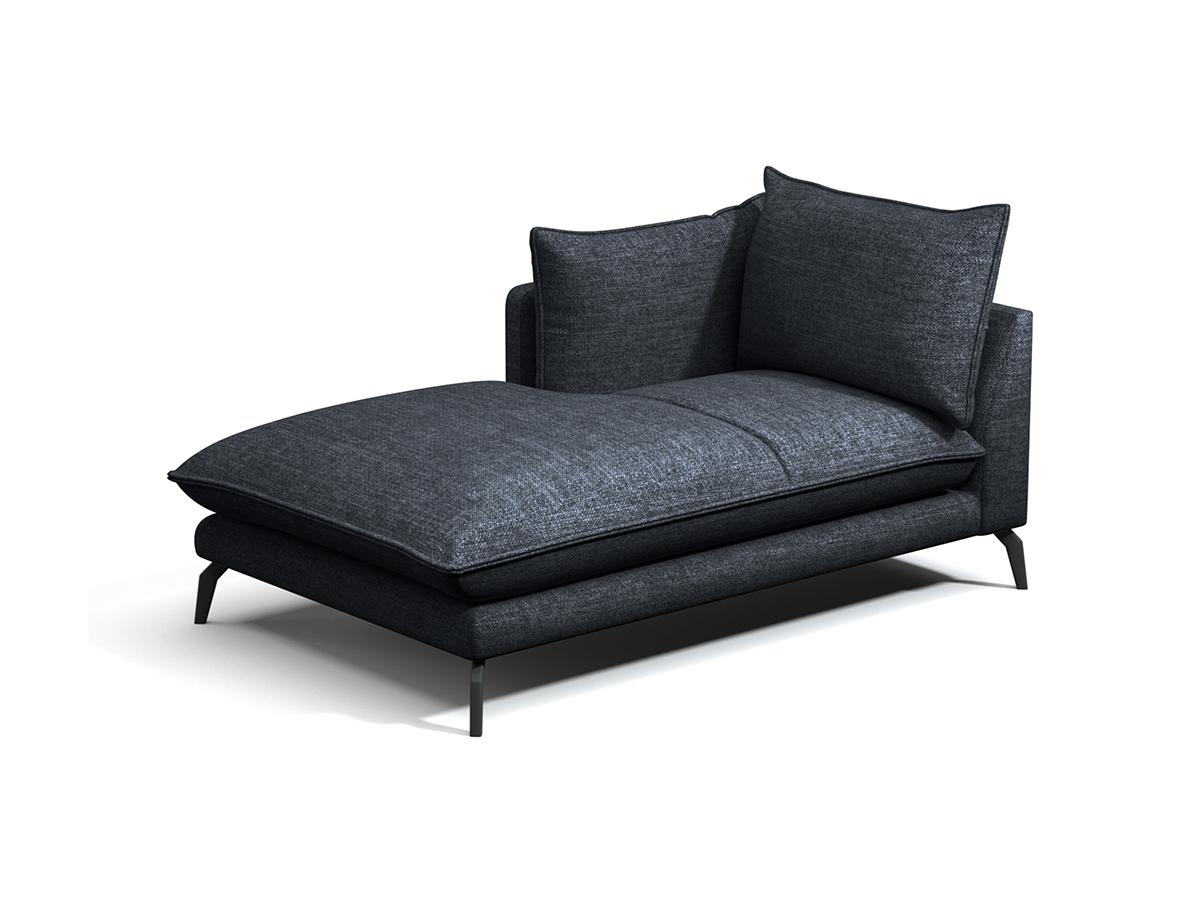 Méridienne droite en tissu KESTREL - Bleu nuit | Leroy Merlin