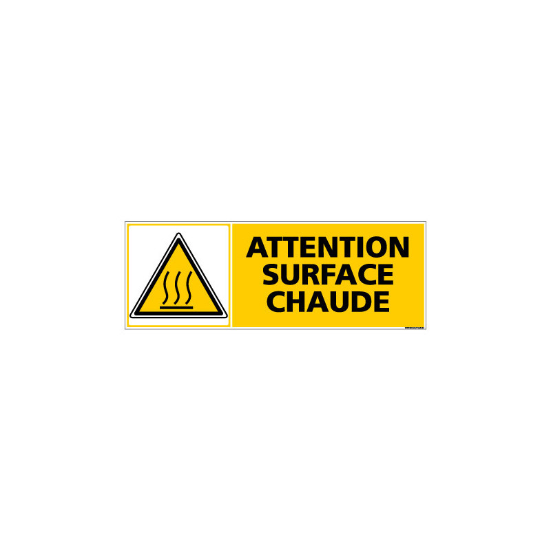 Panneau de Signalisation ATTENTION SURFACE CHAUDE (C1013) 350 x 125 mm ...