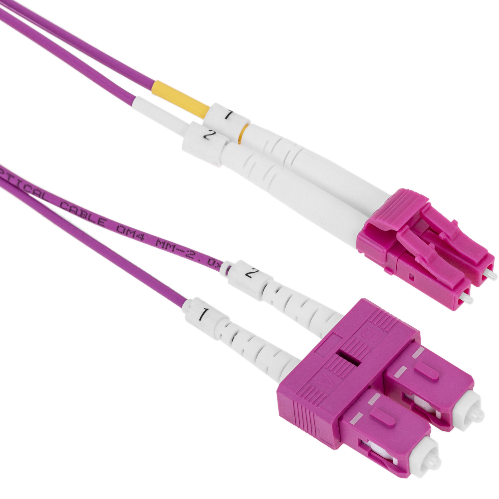 Cable de fibra óptica OM4 multimodo MMF duplex 50µm/125µm LC-SC de 1m ...